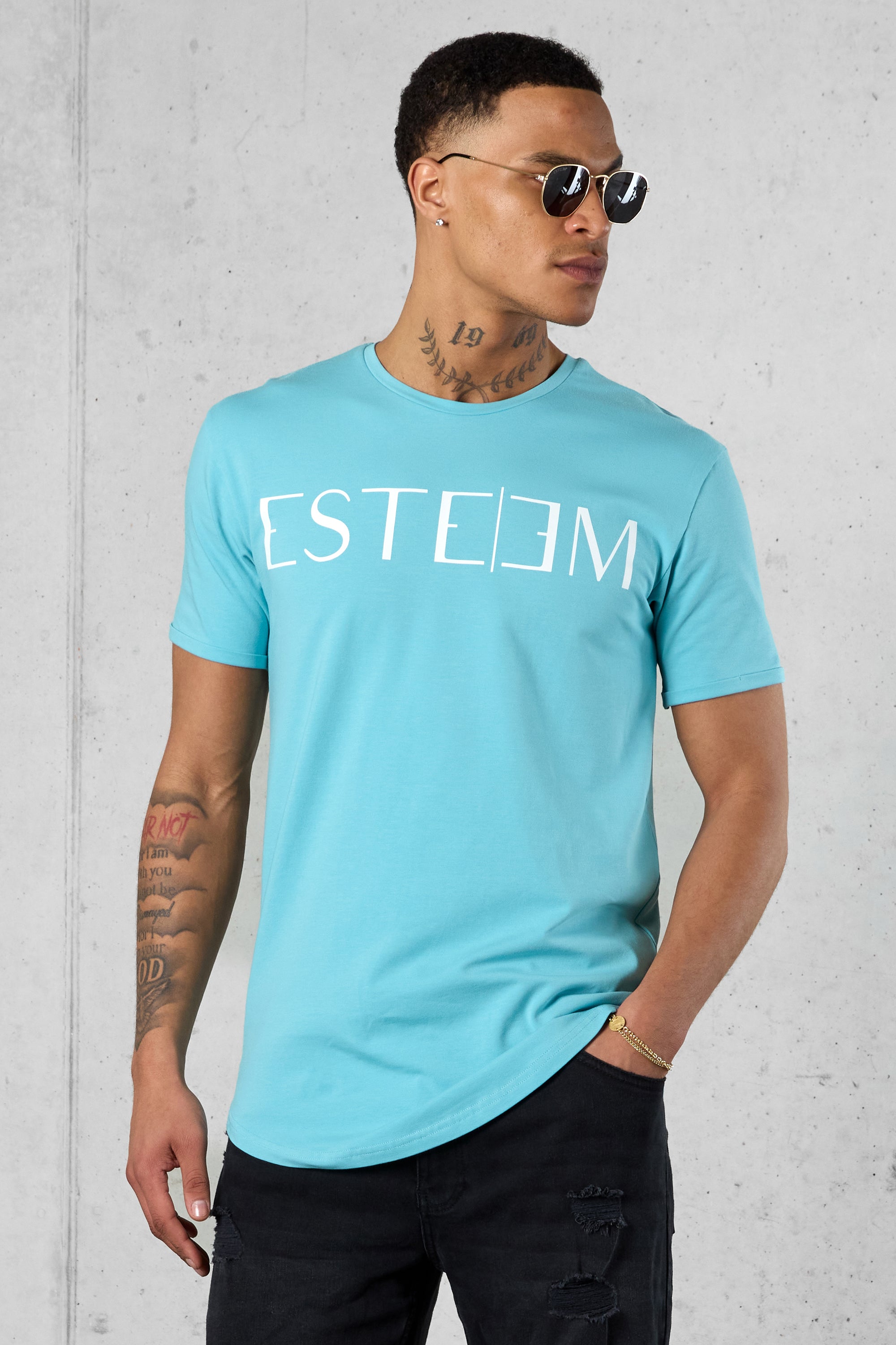 Aqua Lettering Tee
