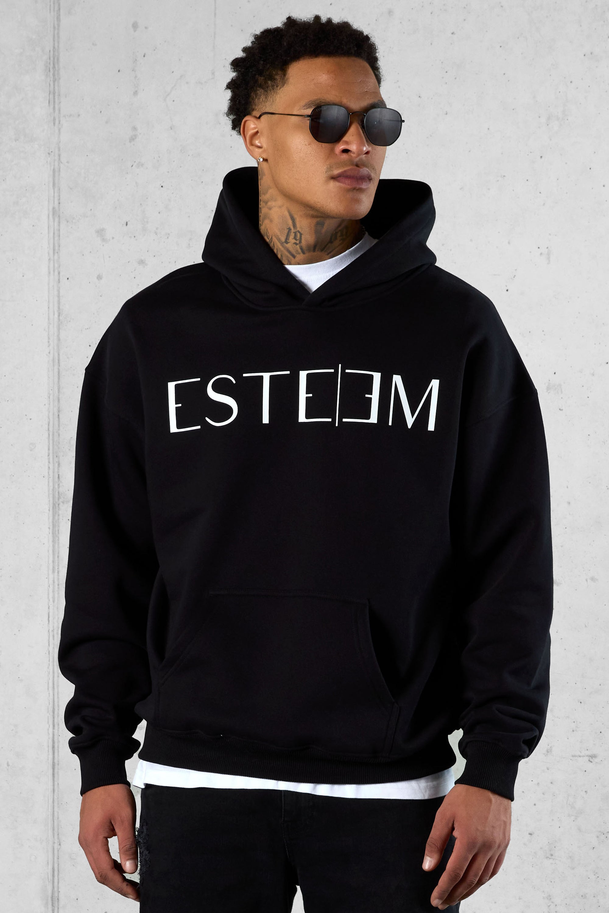 Black Lettering Oversized Hoodie