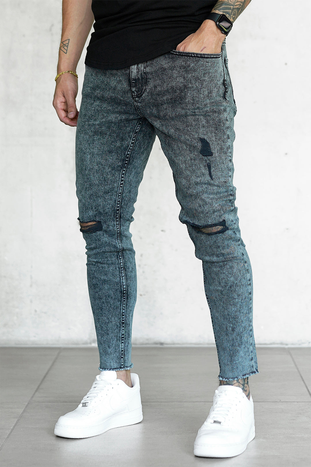Washed Grey Destroyed Jeans 2.0